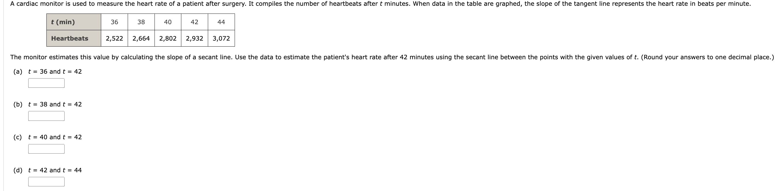 Solved (a) t=36 and t=42 (b) t=38 and t=42 (c) t=40 and t=42 | Chegg.com