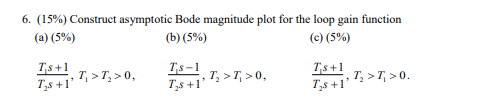 Solved 6. (15%) Construct asymptotic Bode magnitude plot for | Chegg.com