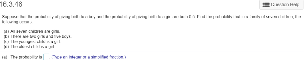Solved 16.3.46 Question Help Suppose that the probability of | Chegg.com