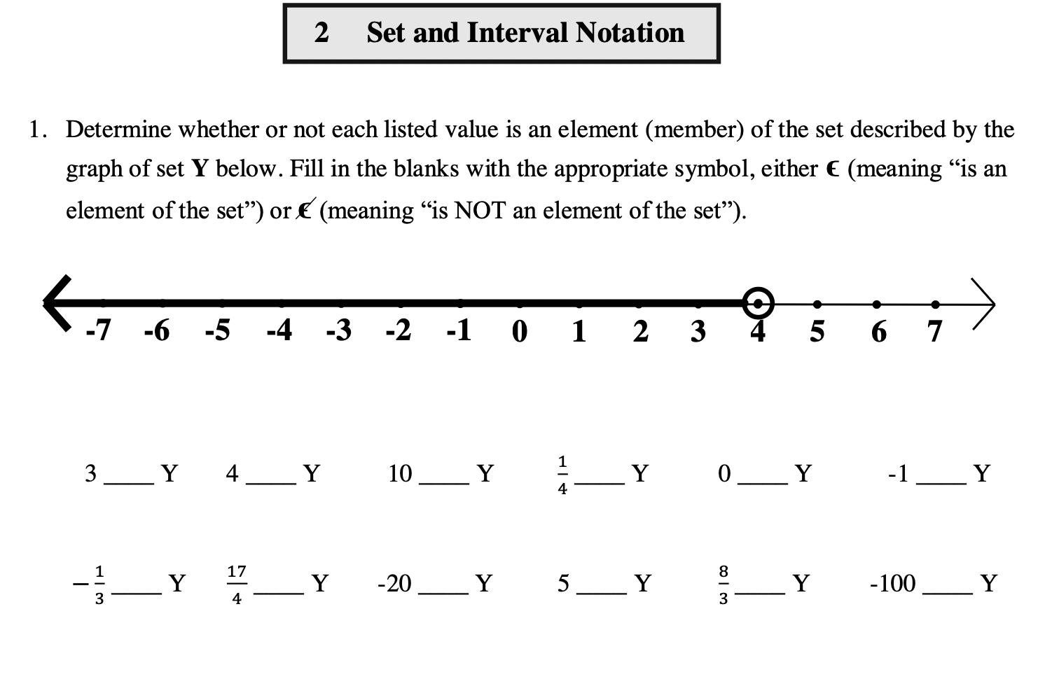 Solved Determine whether or not each listed value is an | Chegg.com