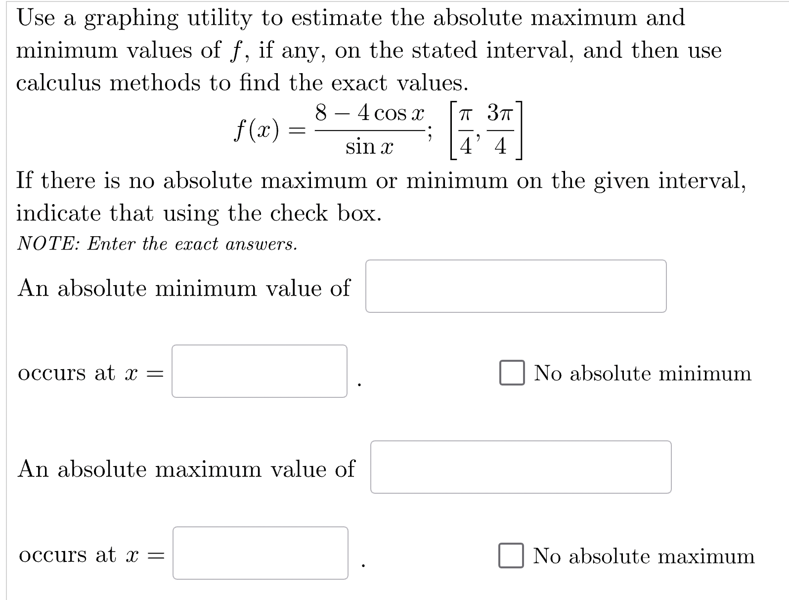 Solved Use a graphing utility to estimate the absolute | Chegg.com