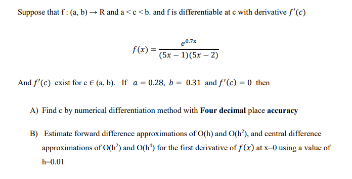 Solved Suppose that f: (a, b) → R and a | Chegg.com