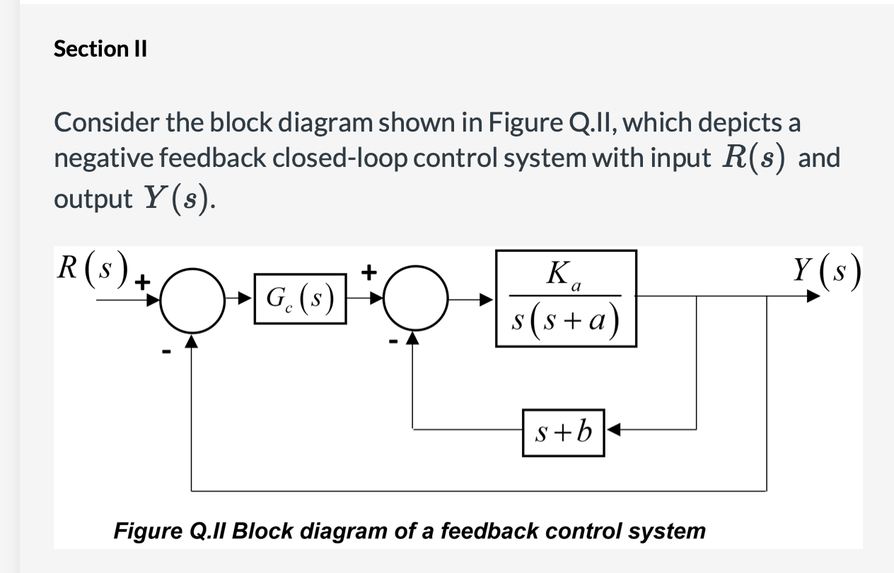 Solved Section II Consider the block diagram shown in Figure | Chegg.com