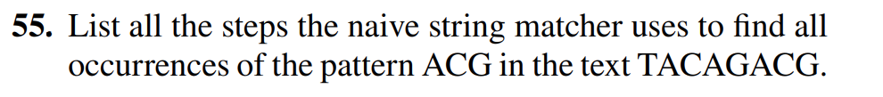 Solved 55. List all the steps the naive string matcher uses | Chegg.com