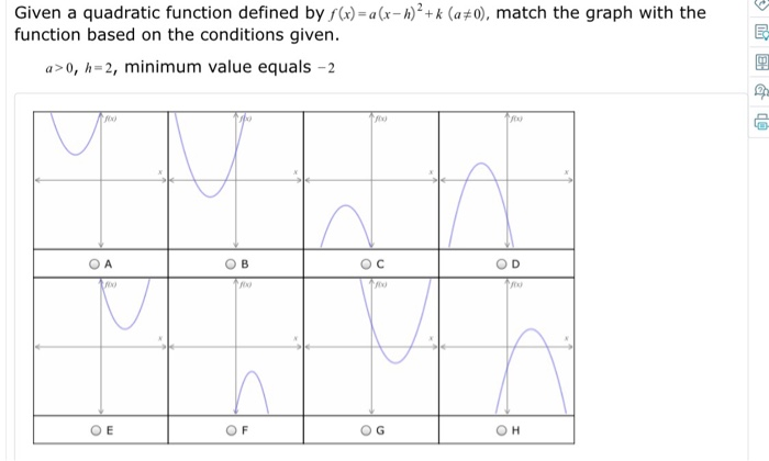 Solved Given a quadratic function defined by)-a-h+k(at0), | Chegg.com