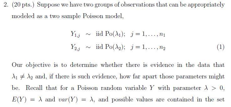2. (20 pts.) Suppose we have two groups of | Chegg.com