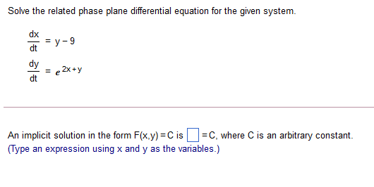 Solved Solve the related phase plane differential equation | Chegg.com
