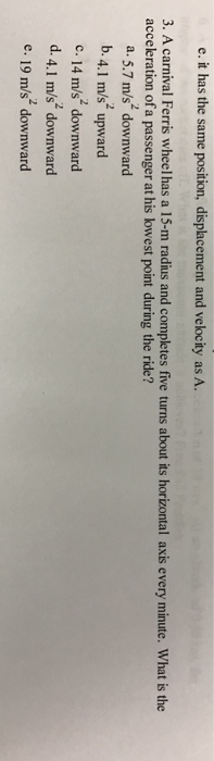 Solved A carnival Ferris wheel has a 15-m radius and | Chegg.com