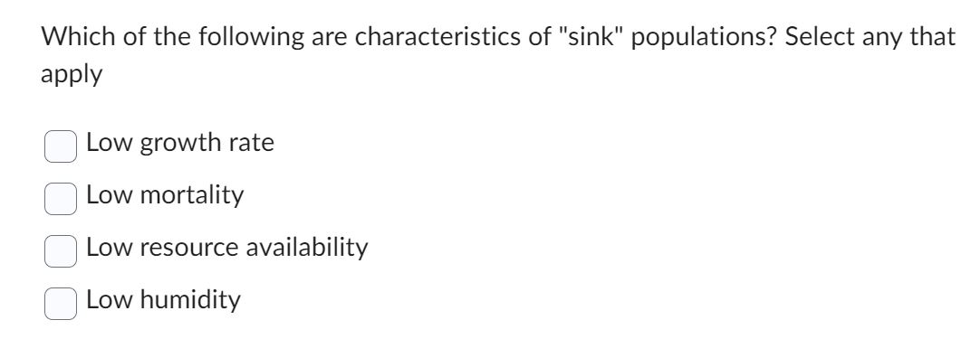 Solved Which of the following are characteristics of "sink" | Chegg.com