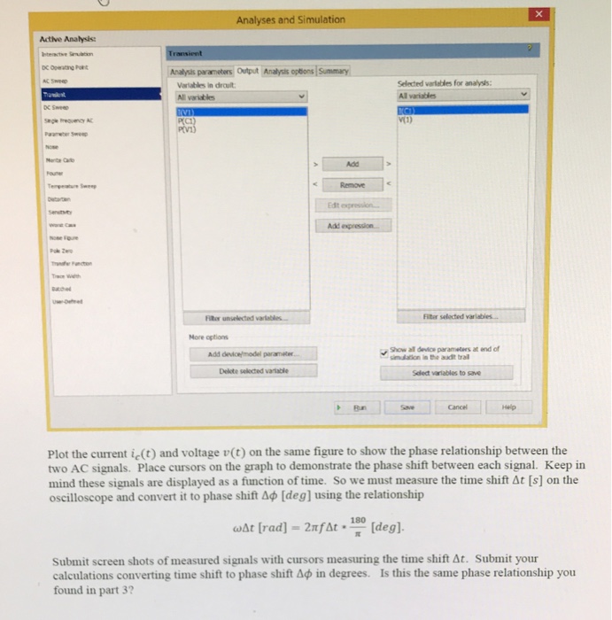 Solved Exercise 1: AC Circuit Time Domain In this exercise, | Chegg.com