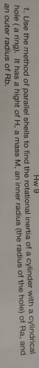 Solved Hw 1. Use the method of parallel shells to find the | Chegg.com