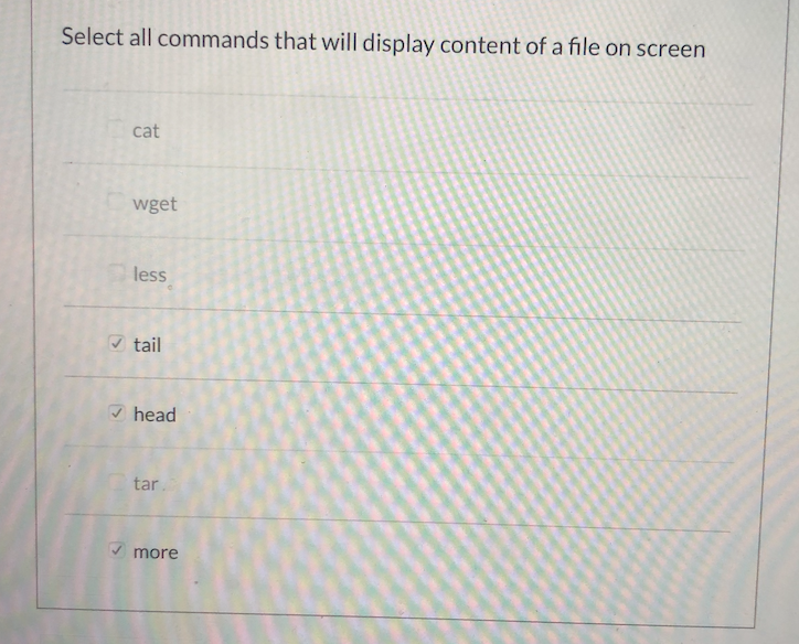 Solved Check all that apply. The command cat >> file3 is | Chegg.com