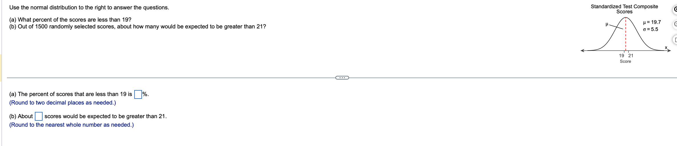 Solved Use the normal distribution to the right to answer | Chegg.com