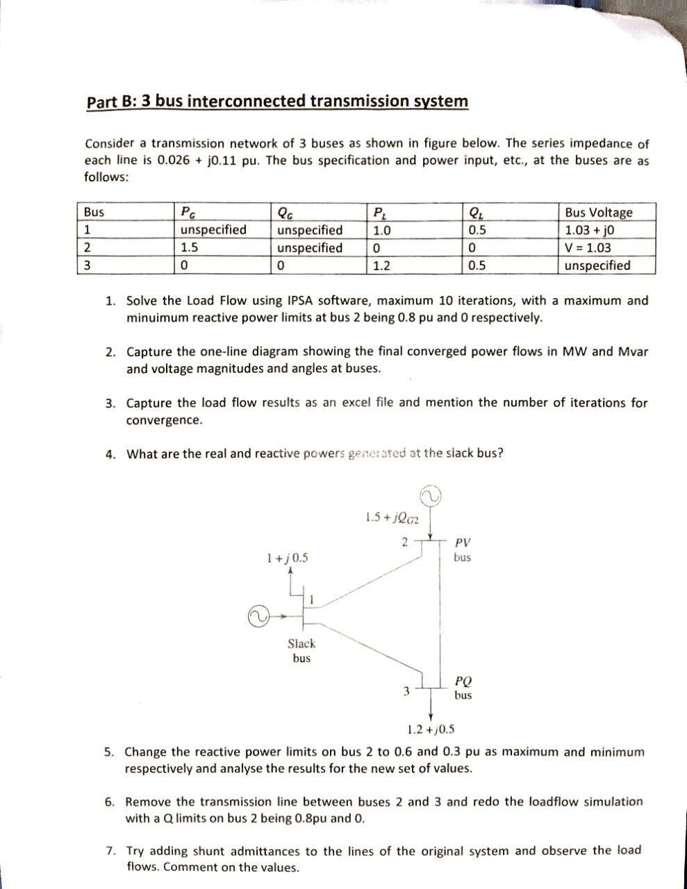 Solved Part B: 3 bus interconnected transmission system | Chegg.com