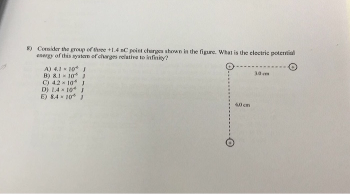 Solved Consider the group of three +1.4 nC point charges | Chegg.com