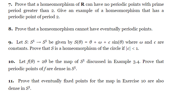 Solved 7. Prove that a homeomorphism of R can have no | Chegg.com