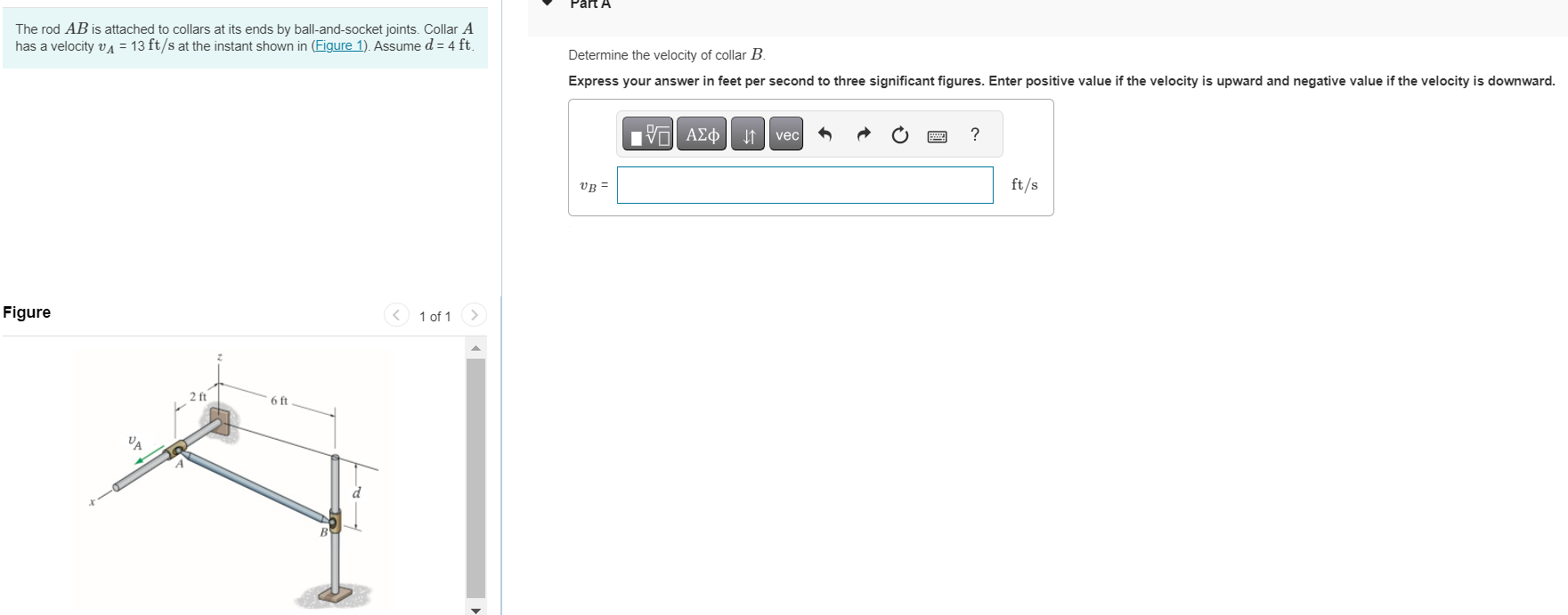Solved The rod AB is attached to collars at its ends by | Chegg.com