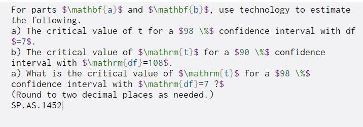 Solved For parts $\mathbf {a}$ and $\mathbf{b}$, use | Chegg.com