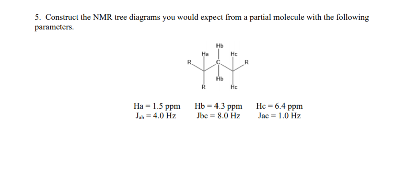 Solved 5. Construct the NMR tree diagrams you would expect | Chegg.com