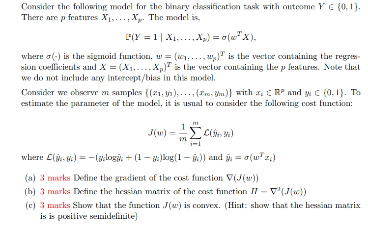 Consider the following model for the binary | Chegg.com