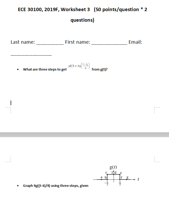 Solved ECE 30100, 2019F, Worksheet 3 (50 points/question * 2 | Chegg.com