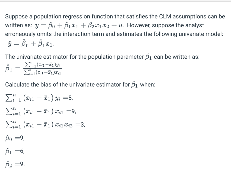 Solved Suppose A Population Regression Function That