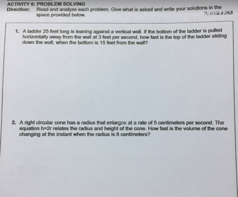 Solved ACTIVITY 6: PROBLEM SOLVING Direction: Read and | Chegg.com