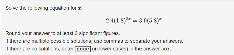 Solved Solve the following equation for | Chegg.com