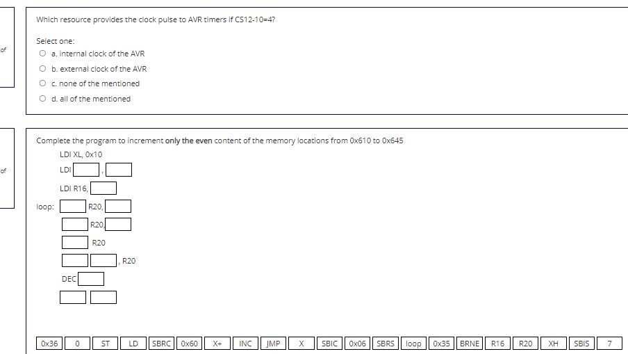 Solved Which resource provides the clock pulse to AVR timers | Chegg.com