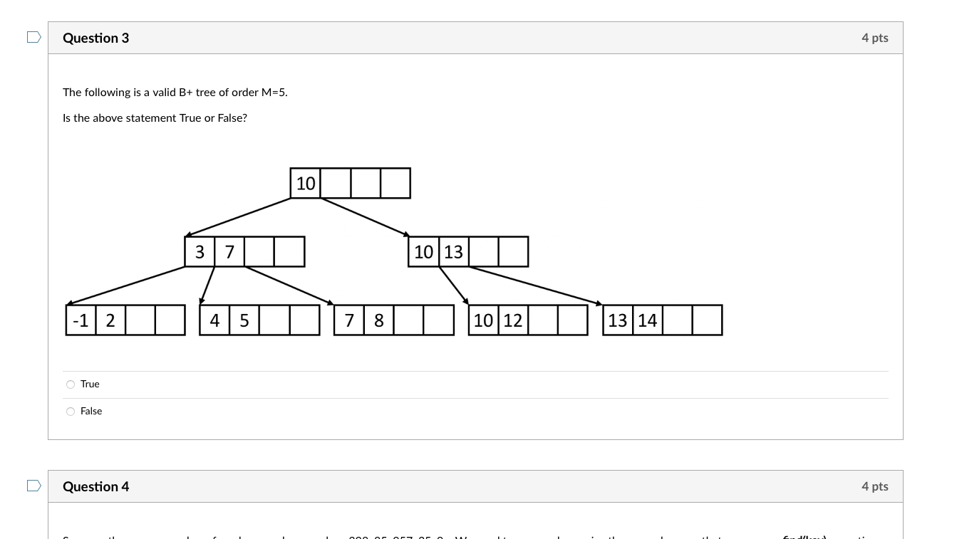 Solved U Question 2 4 pts The following tree satisfies | Chegg.com