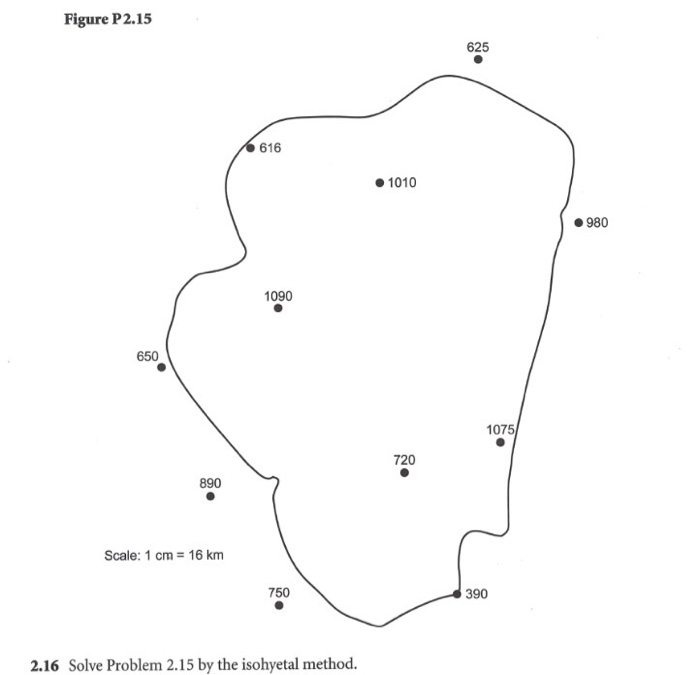 Solve Problem 2.15 by the isohyetal method. | Chegg.com