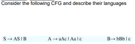 Solved Consider the following CFG and describe their | Chegg.com