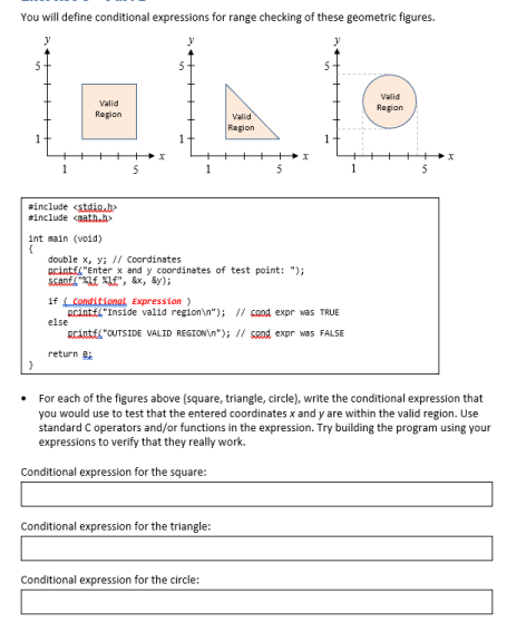 You will define conditional expressions for range | Chegg.com