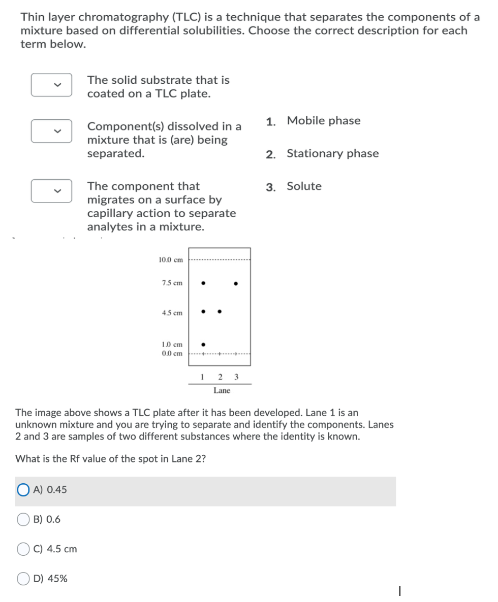Solved Thin layer chromatography (TLC) is a technique that | Chegg.com