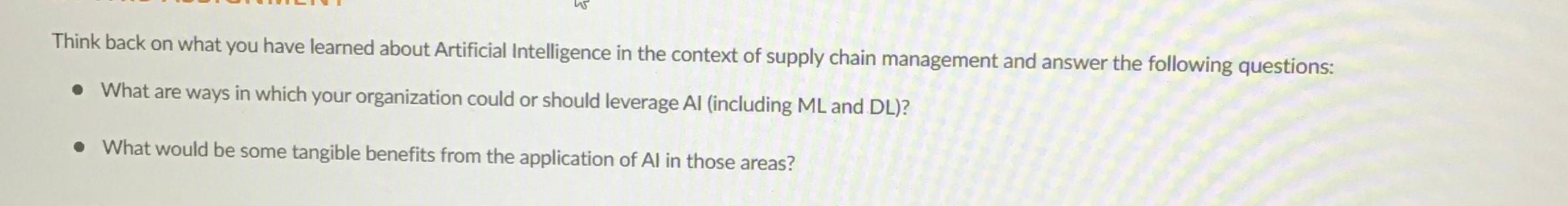 Solved Think back on what you have learned about Artificial | Chegg.com