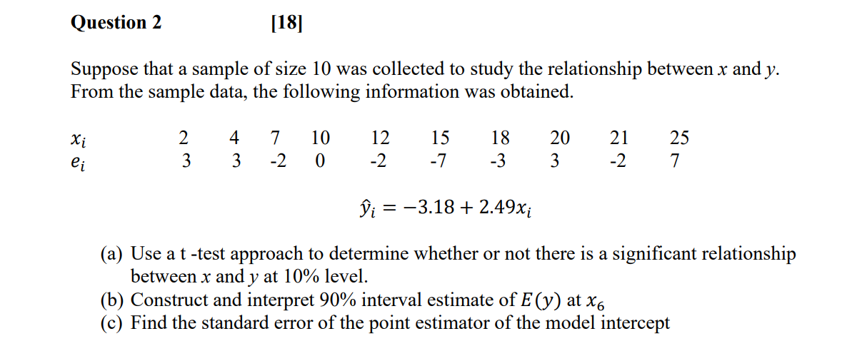 Solved Suppose that a sample of size 10 was collected to | Chegg.com