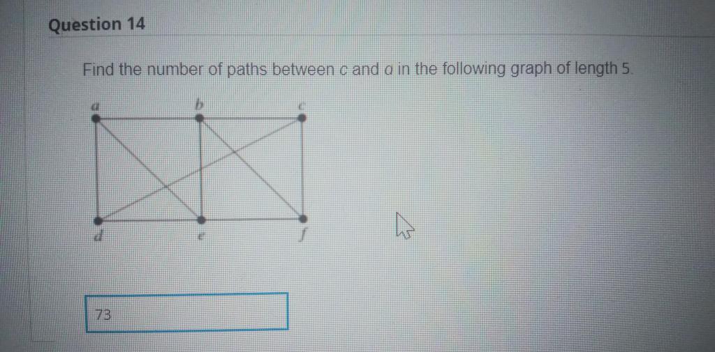 Solved Question 14 Find the number of paths between c and a | Chegg.com