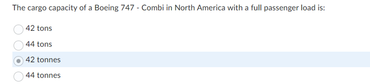 Solved The cargo capacity of a Boeing 747 - Combi in North | Chegg.com