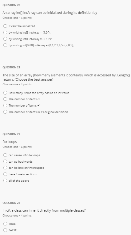 Solved Question 20 An Array Int Intarray Can Be 