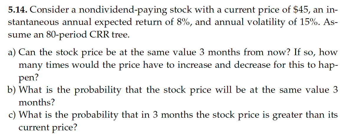 Mathematical Finance Problem: Binomial Trees and | Chegg.com