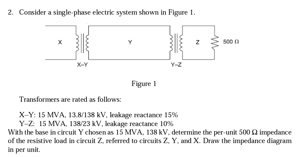 Solved Consider a single-phase electric system shown in | Chegg.com