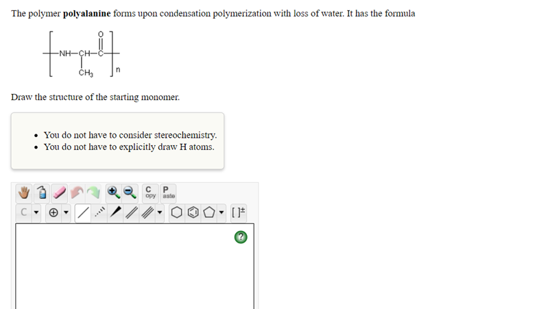Solved The polymer polyalanine forms upon condensation | Chegg.com