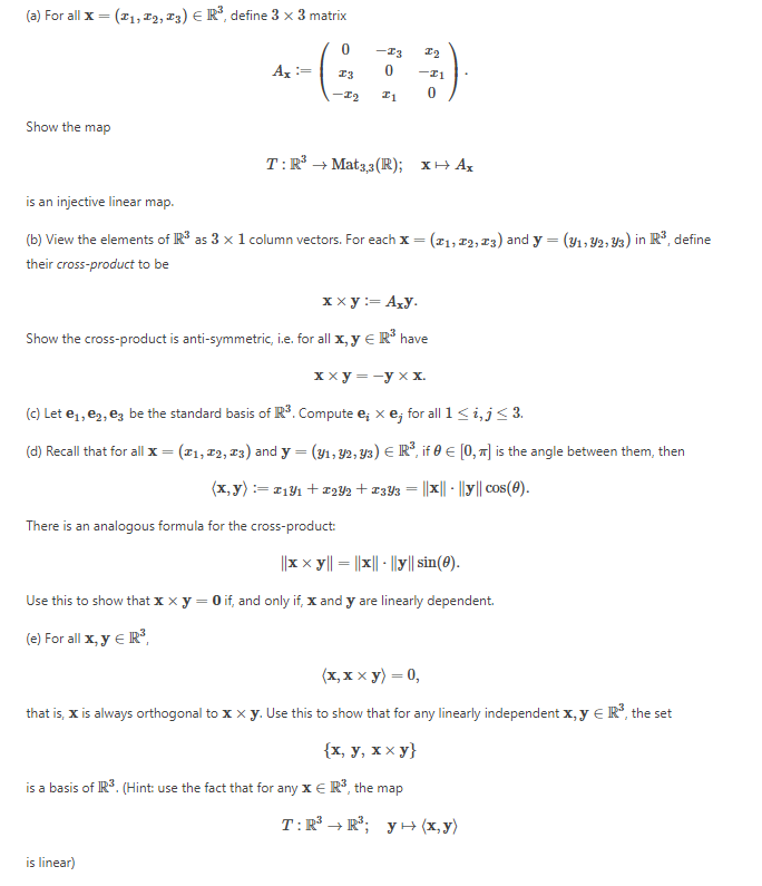 Solved (a) For all x=(x1,x2,x3)∈R3x=(x1,x2,x3)∈R3, define | Chegg.com