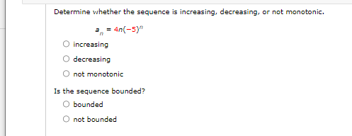 Solved Determine whether the sequence is increasing, | Chegg.com