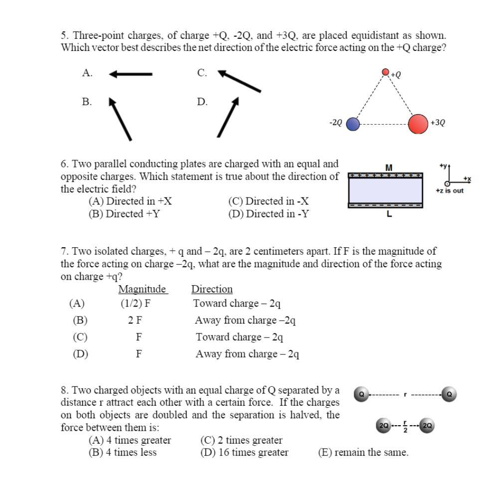 Solved 5. Three-point charges, of charge +Q. -2Q, and +3Q, | Chegg.com