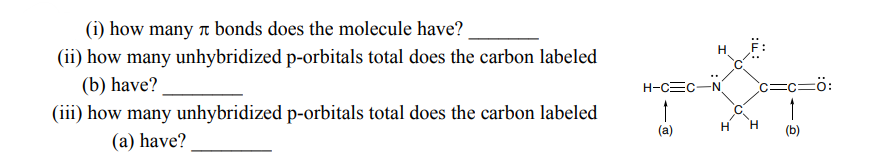 Solved (1) how many bonds does the molecule have? (ii) how | Chegg.com