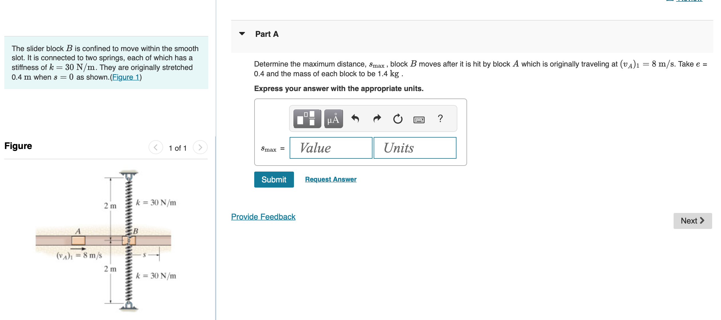 Solved The slider block B is confined to move within the | Chegg.com