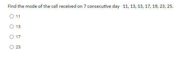 Solved Find the mode of the call received on 7 consecutive | Chegg.com