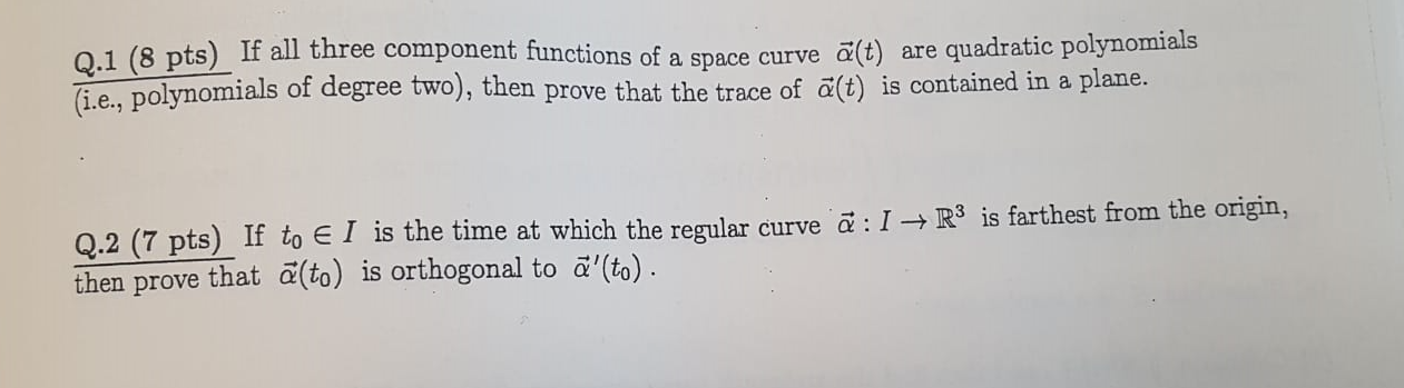 Solved Q.1 (8 pts) If all three component functions of a | Chegg.com