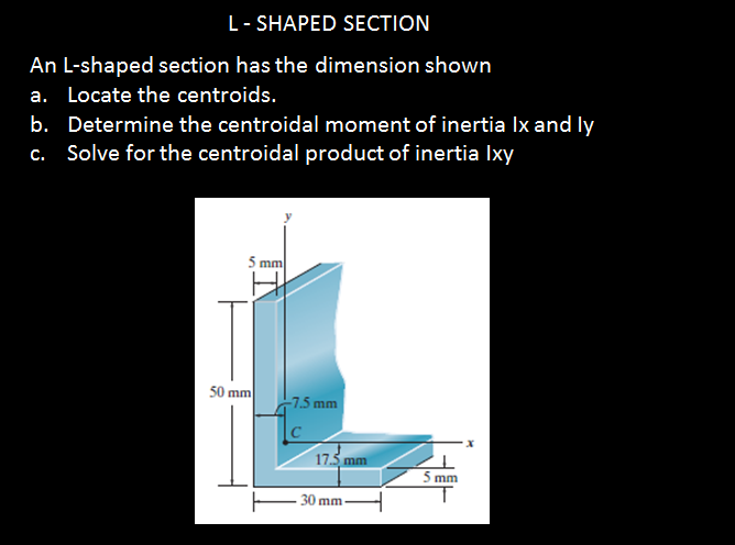 Solved L-SHAPED SECTION An L-shaped section has the | Chegg.com